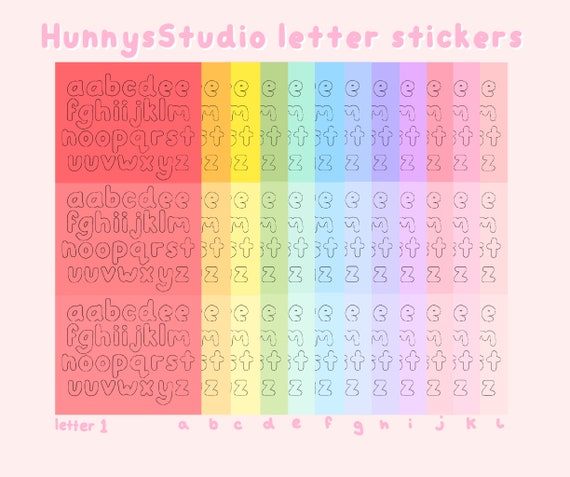 Letter Stickers Rainbow Alphabet Letter Title Stickers for - Etsy