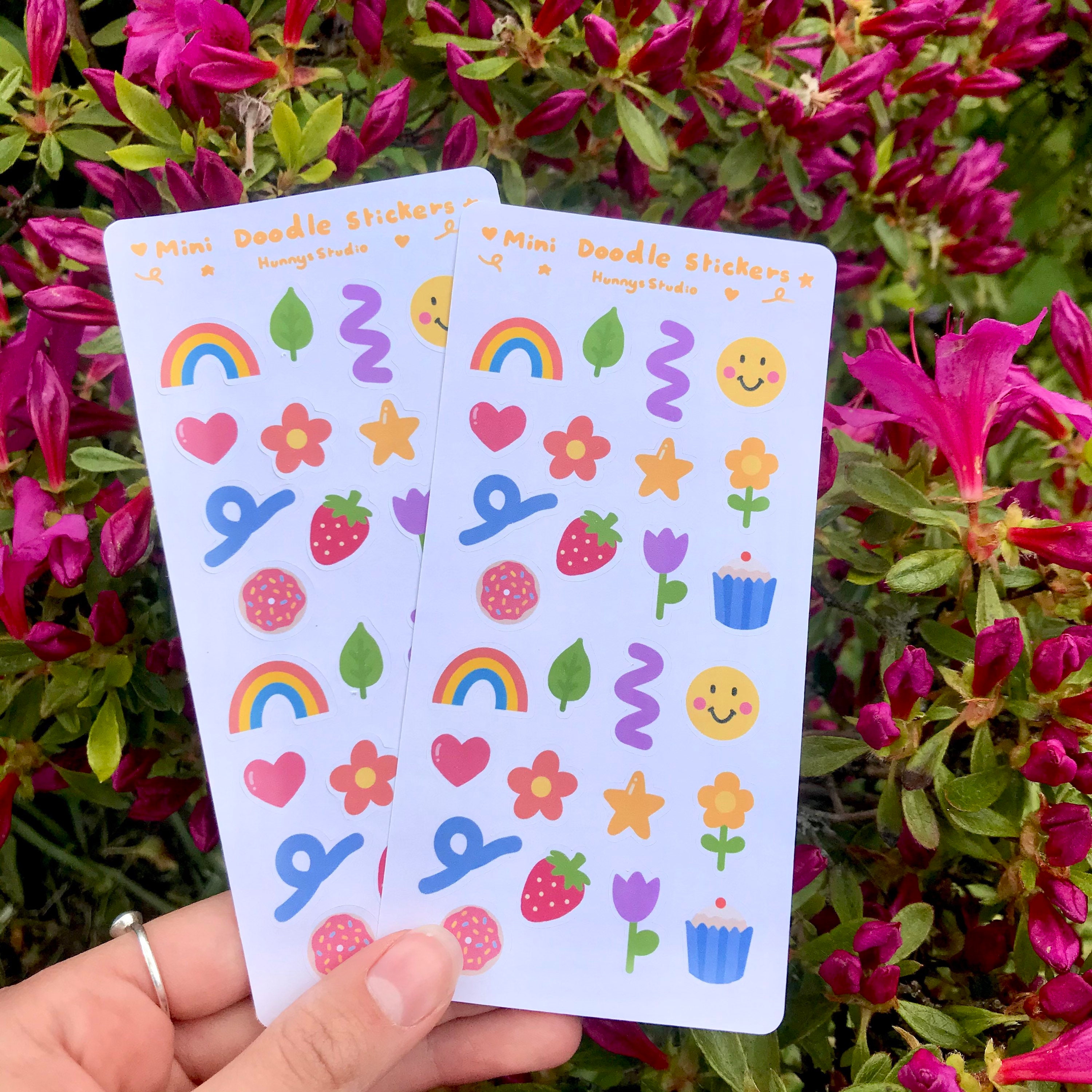 Mini doodle sticker sheet tiny deco stickers aesthetic | Etsy