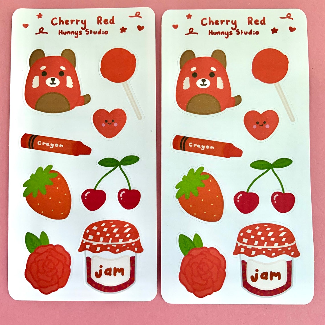 Cherry red sticker sheet cute stickers kawaii food | Etsy