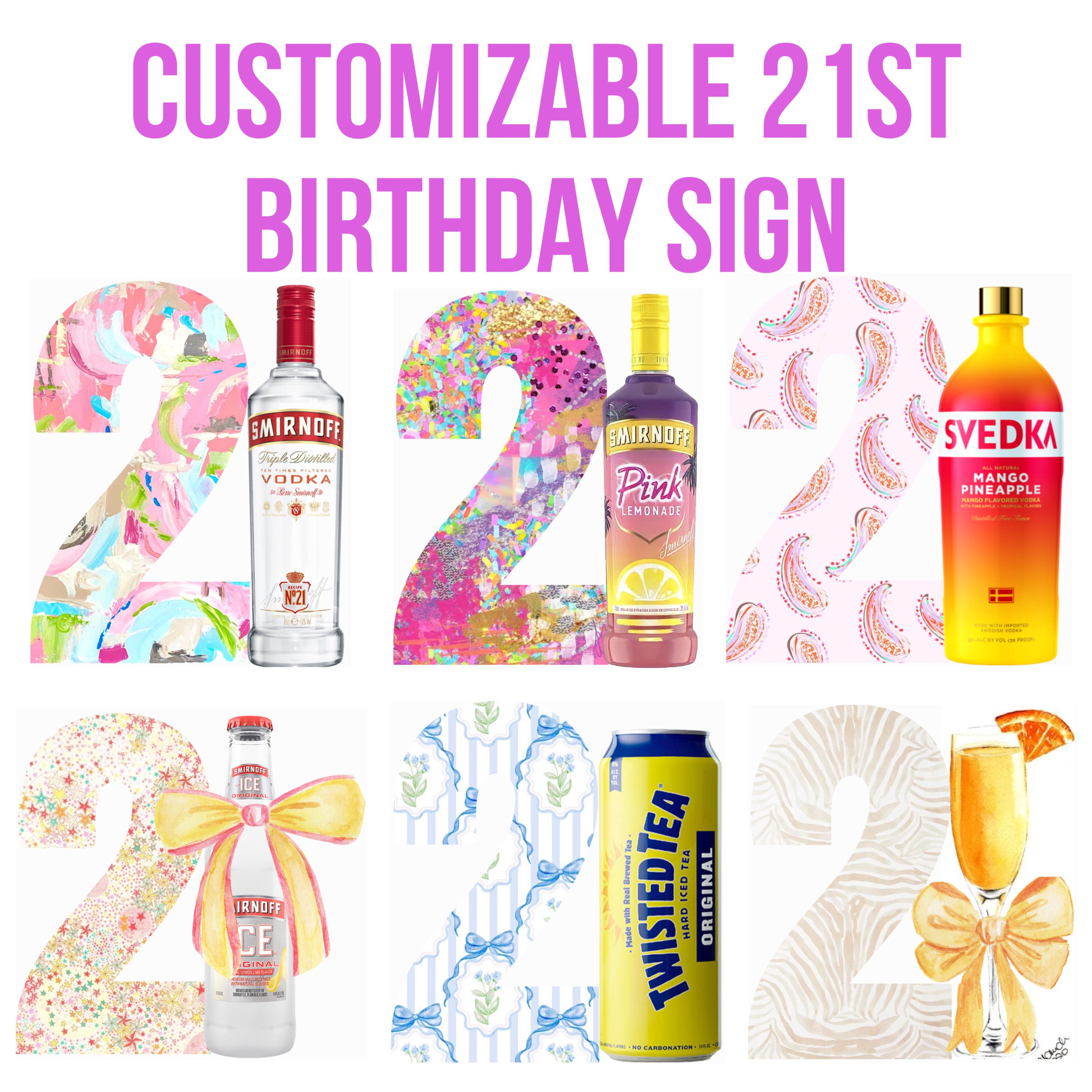 Customizable 21st Birthday Sign - Personalized Birthday Décor With ...