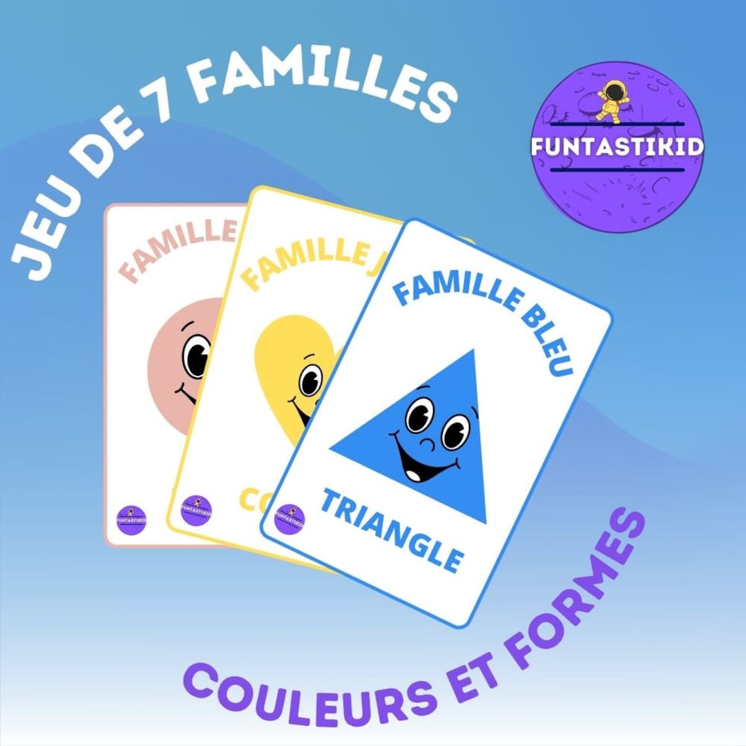 Jeu de 7 Familles à imprimer Couleurs et Formes Enfant Maternelle Jeu apprentissage - Etsy Portugal