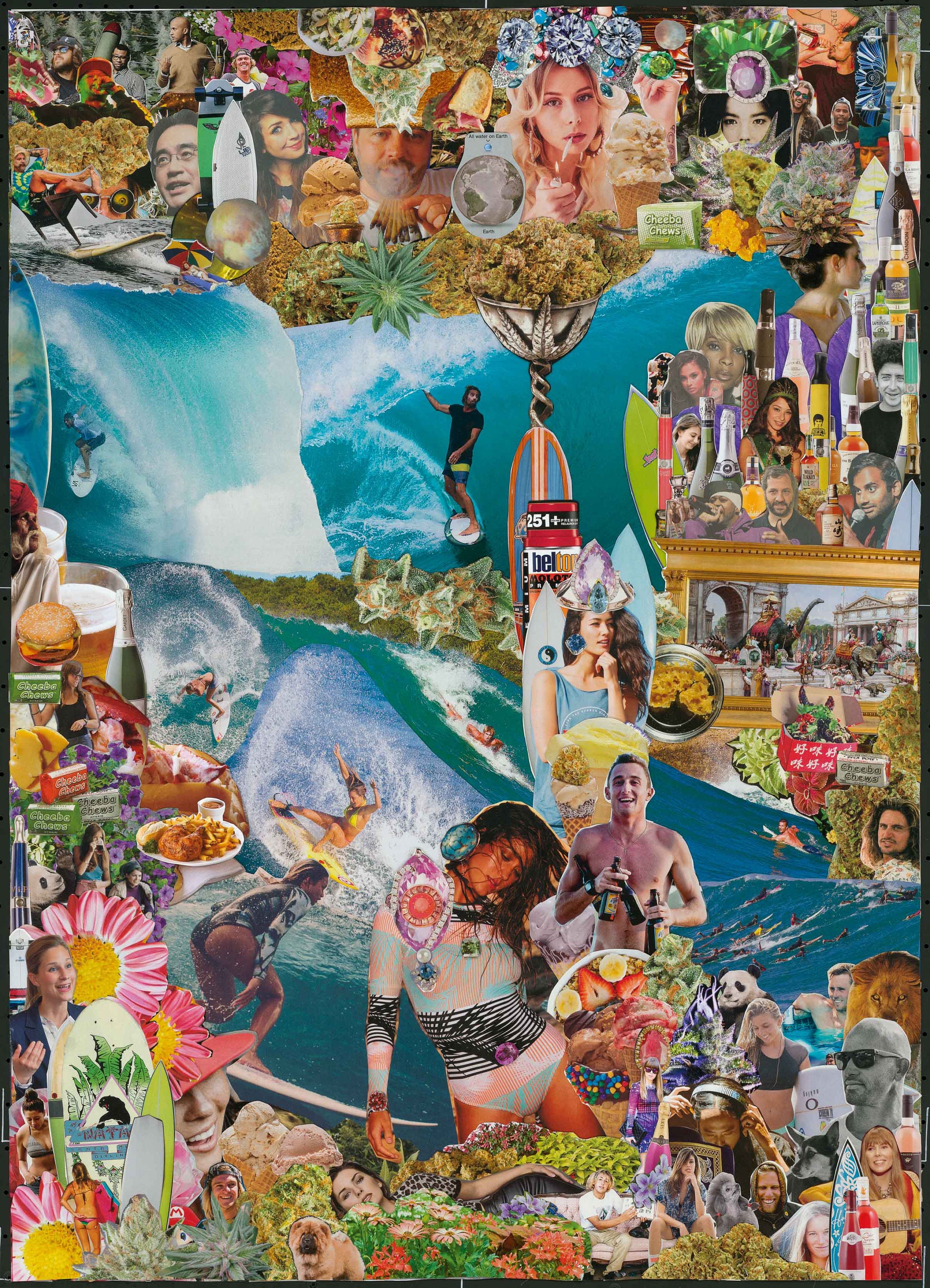 Waves of Sumer Collage Art Print, Digital Art, Ready to Print ...