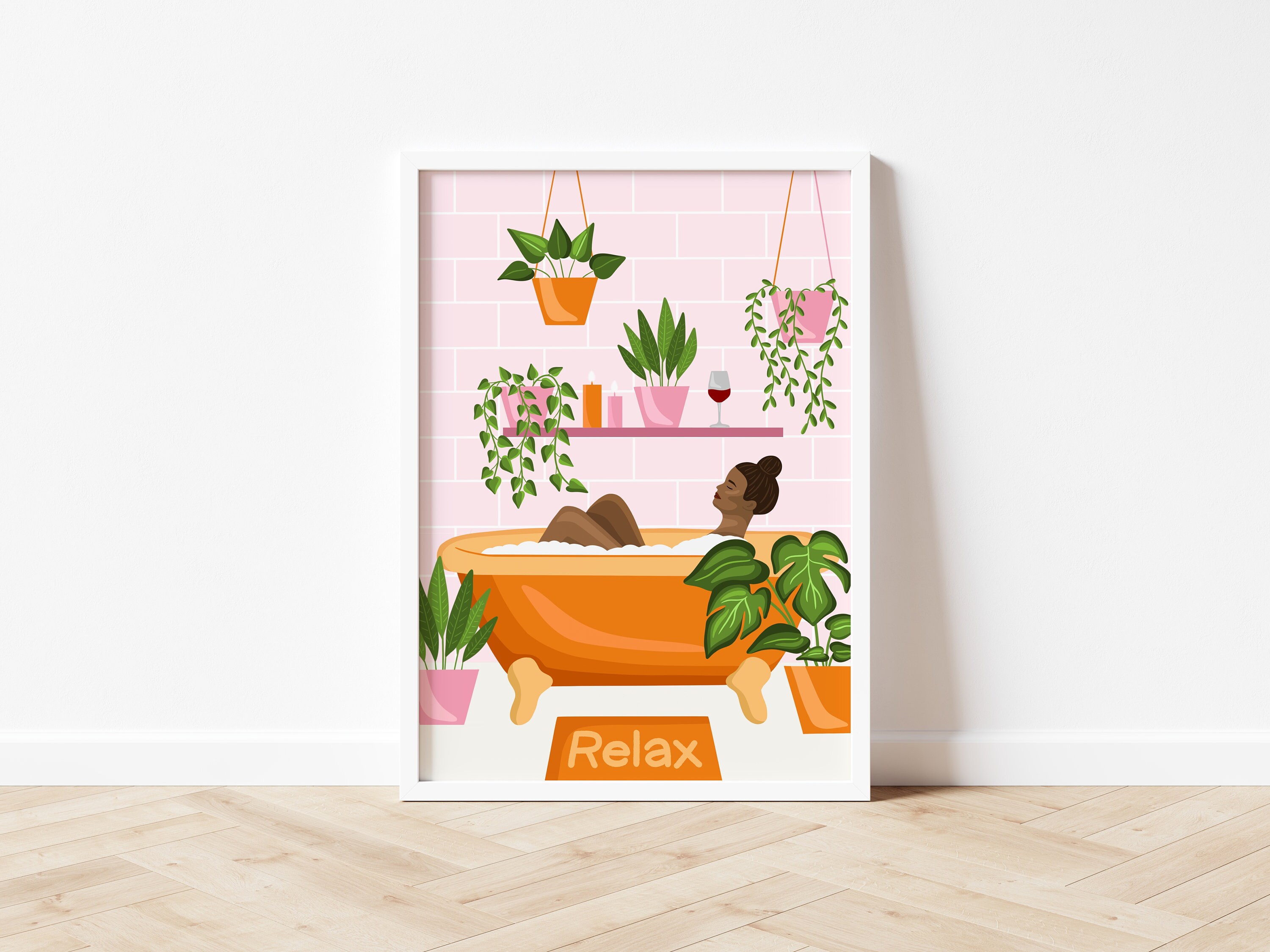 Relaxing Bubble Bath Print Woman Relaxing in Bath - Etsy