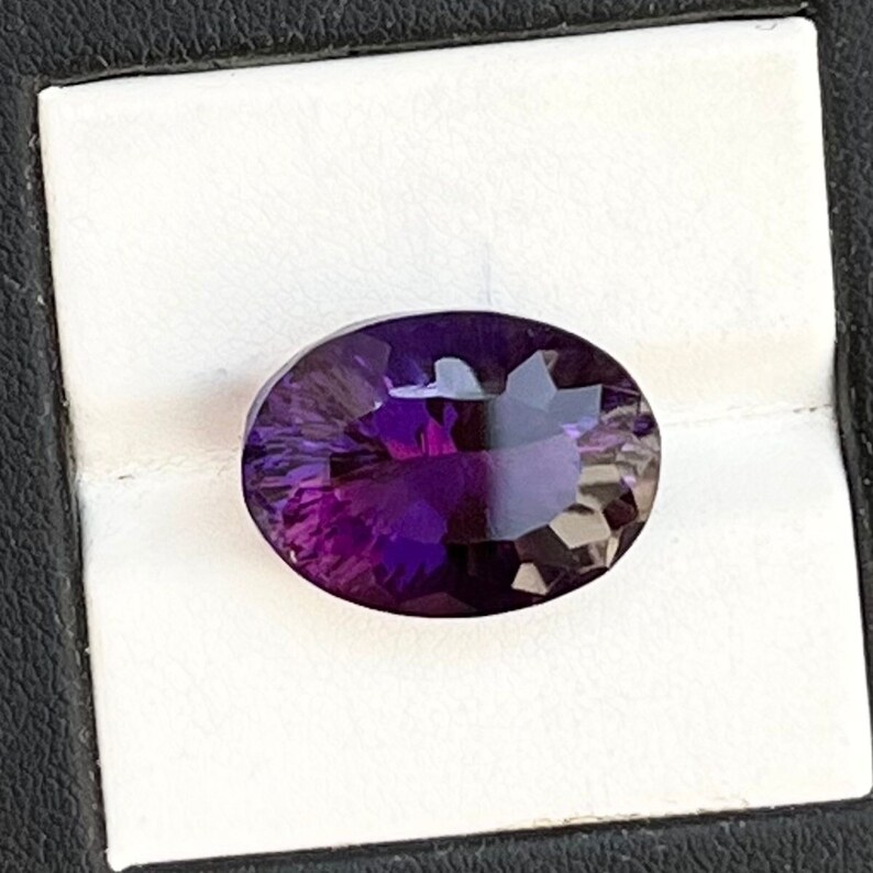 Natural Amethyst Concave Cut Oval Shape, 14 Carats AAA Quality Sparking ...