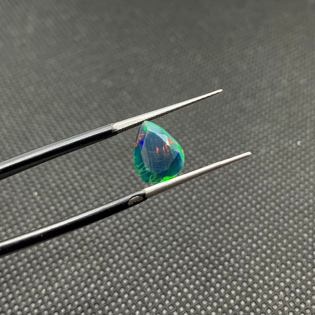 Natural Ethiopian Black Opal Pear Shape Faceted 10x8 MM AAA Quality ...