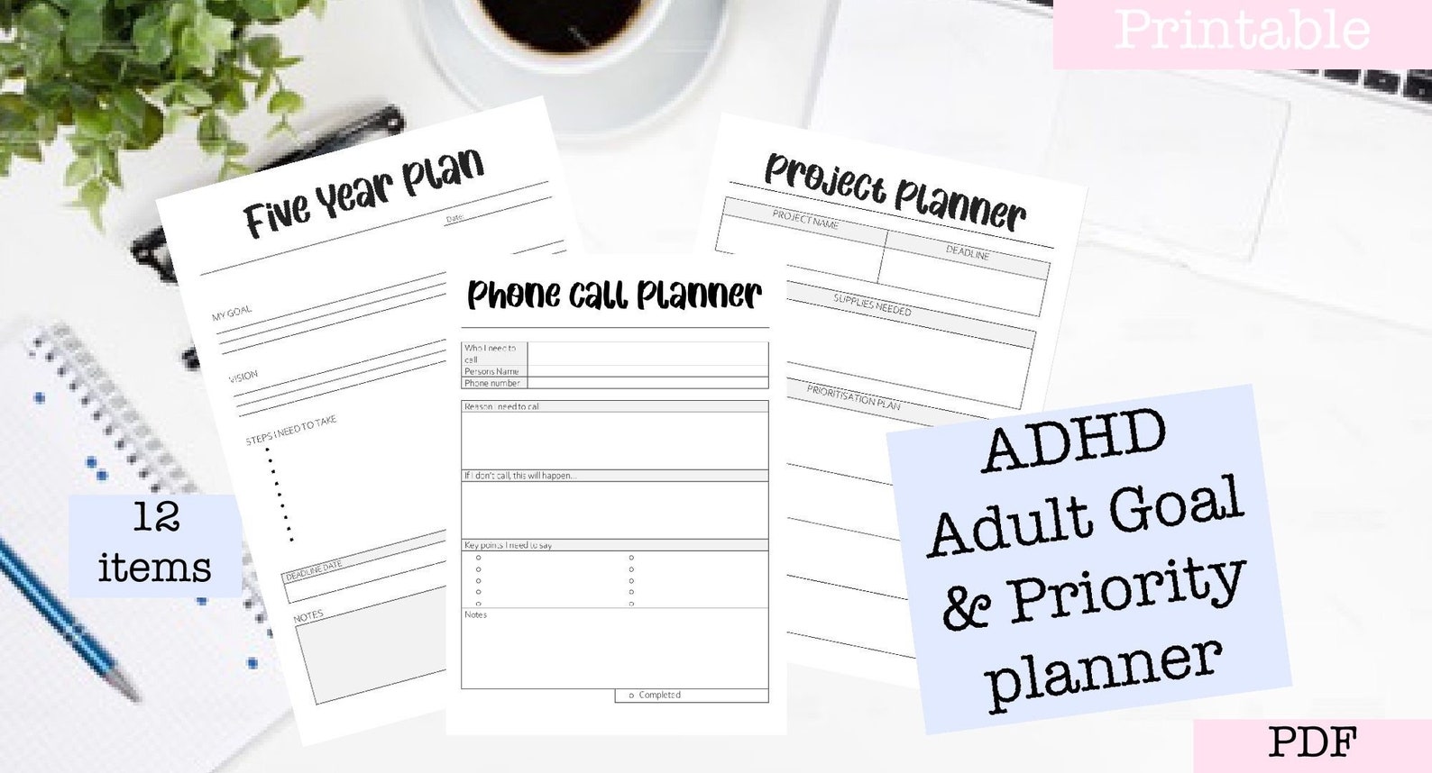 ADHD Adult Goal & Priority Planner - Etsy