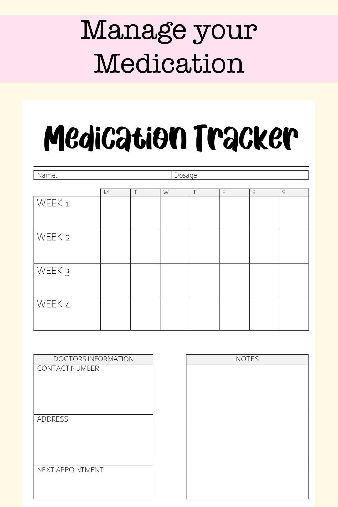 ADHD, ADD Medication Tracker | Medication Planner/ Tracker - Etsy