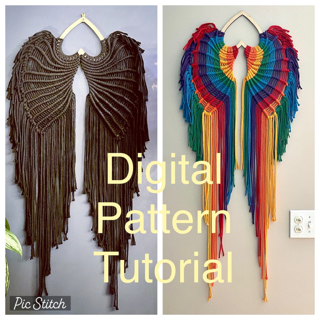 Macrame Angel / Raven Wings Digital Download Pattern Tutorial - Etsy