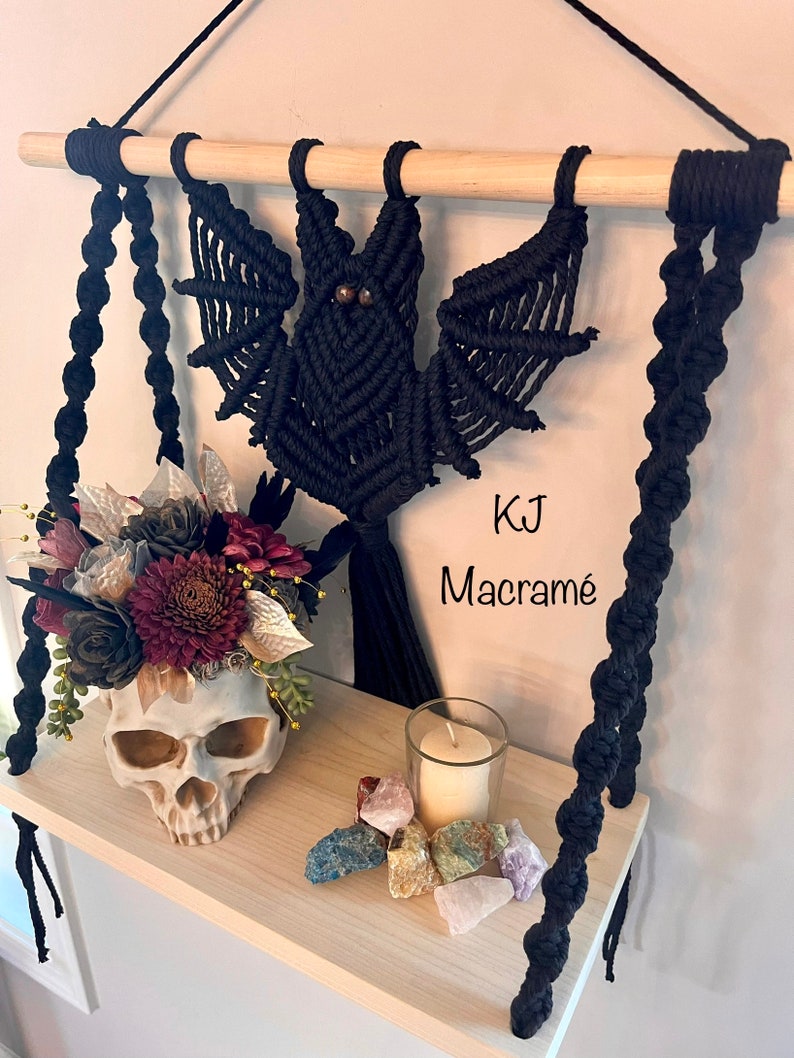 Macrame Bat 3-in-1 Pattern: Shelf, Hanger, Wall Decor (digital Download ...