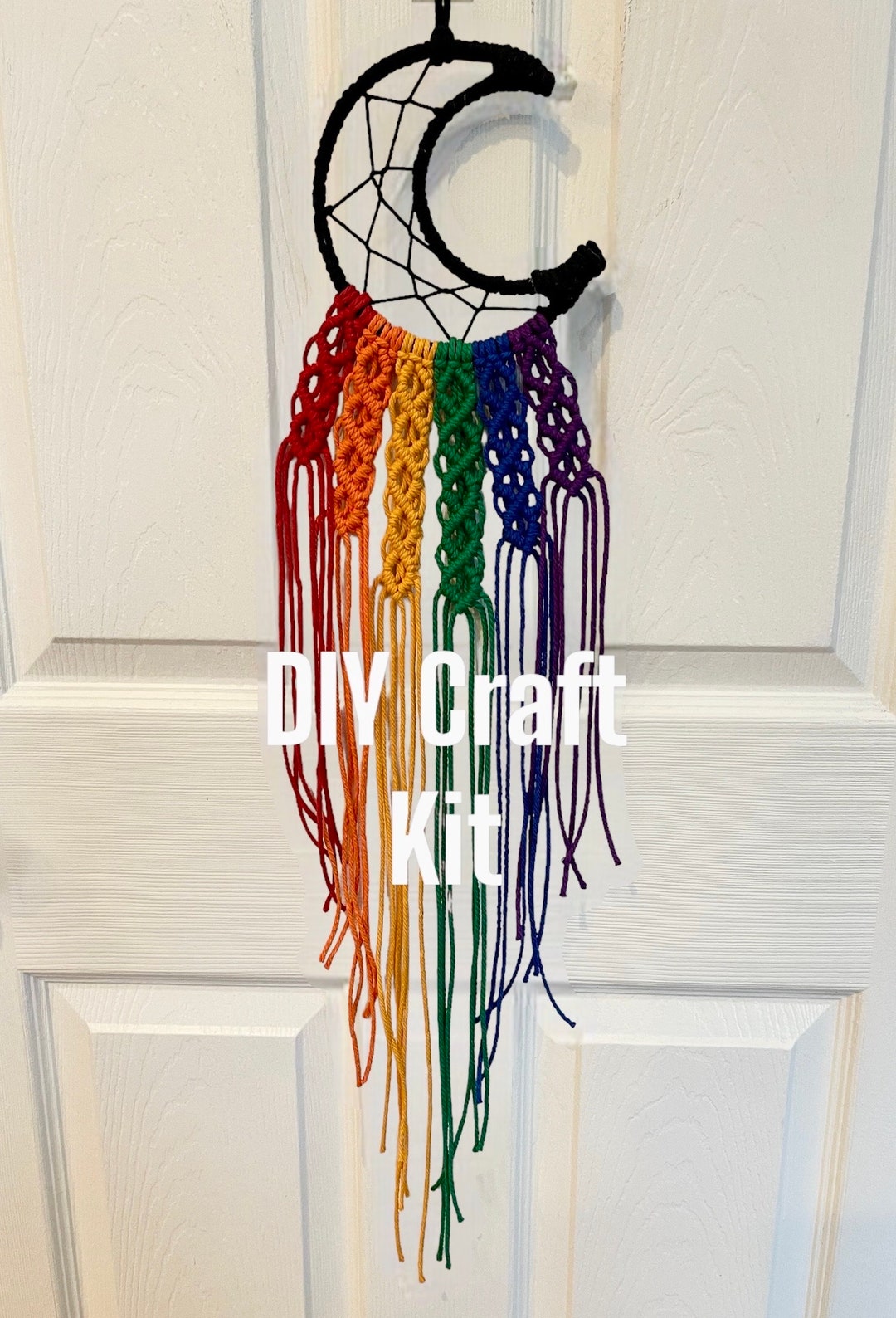 Macrame Crescent Moon Catcher DIY Craft Kit, Learn to Macrame ...