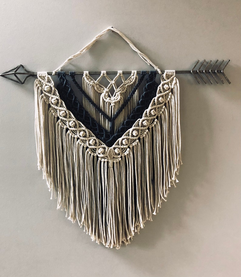 Gemstone Macrame Wall Hanging Arrow Wall Decor Metaphysical - Etsy