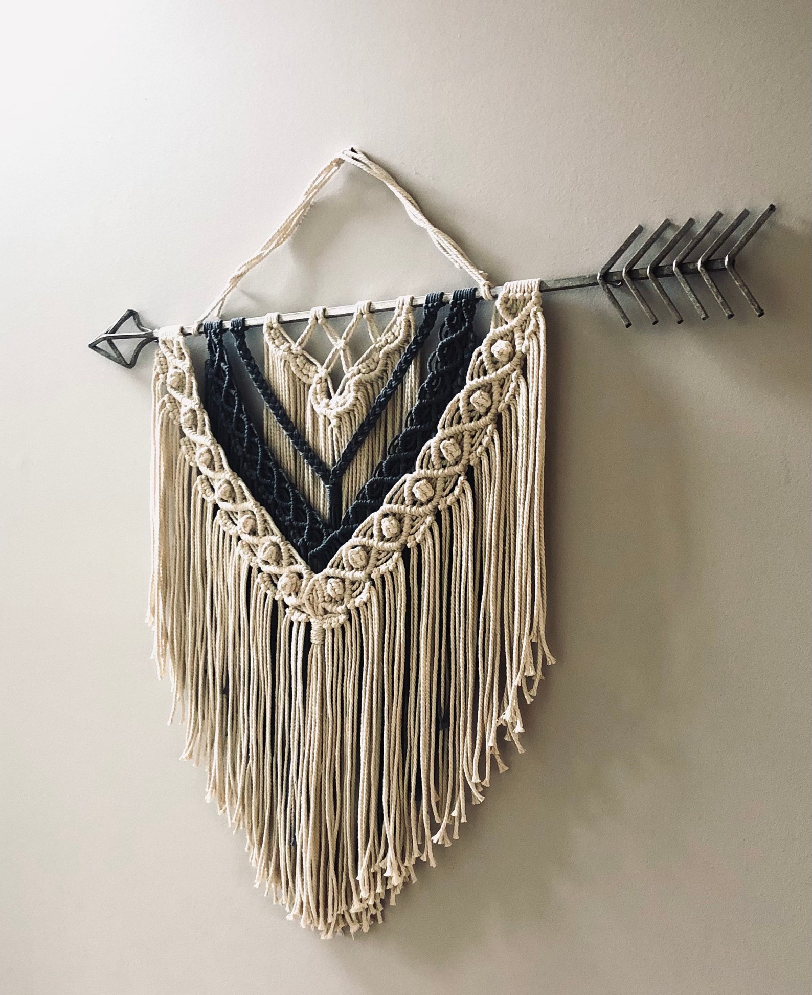 Gemstone Macrame Wall Hanging Arrow Wall Decor Metaphysical - Etsy