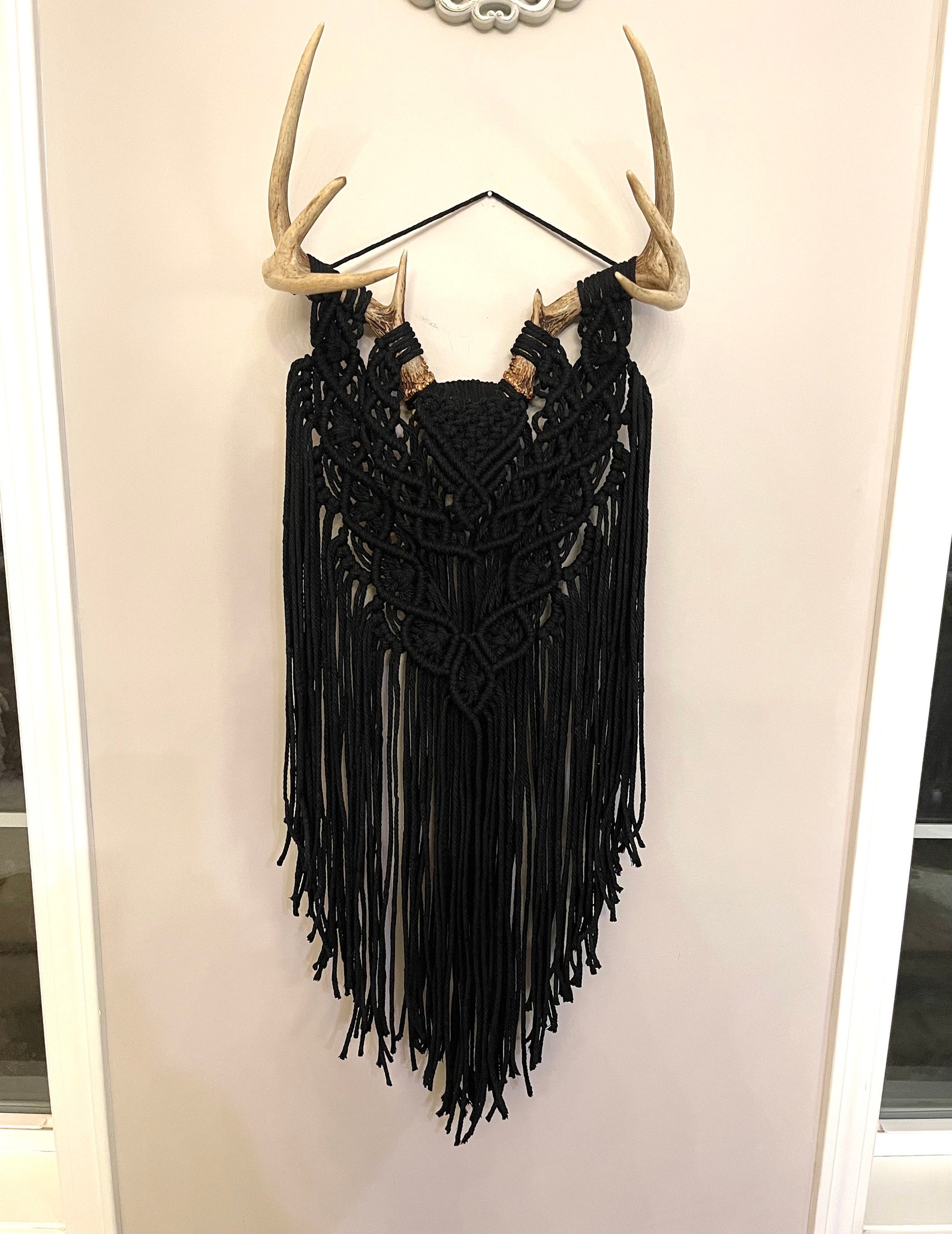 Macrame Antler Tutorial Pattern Wall Hanging, Digital Download, Witchy ...