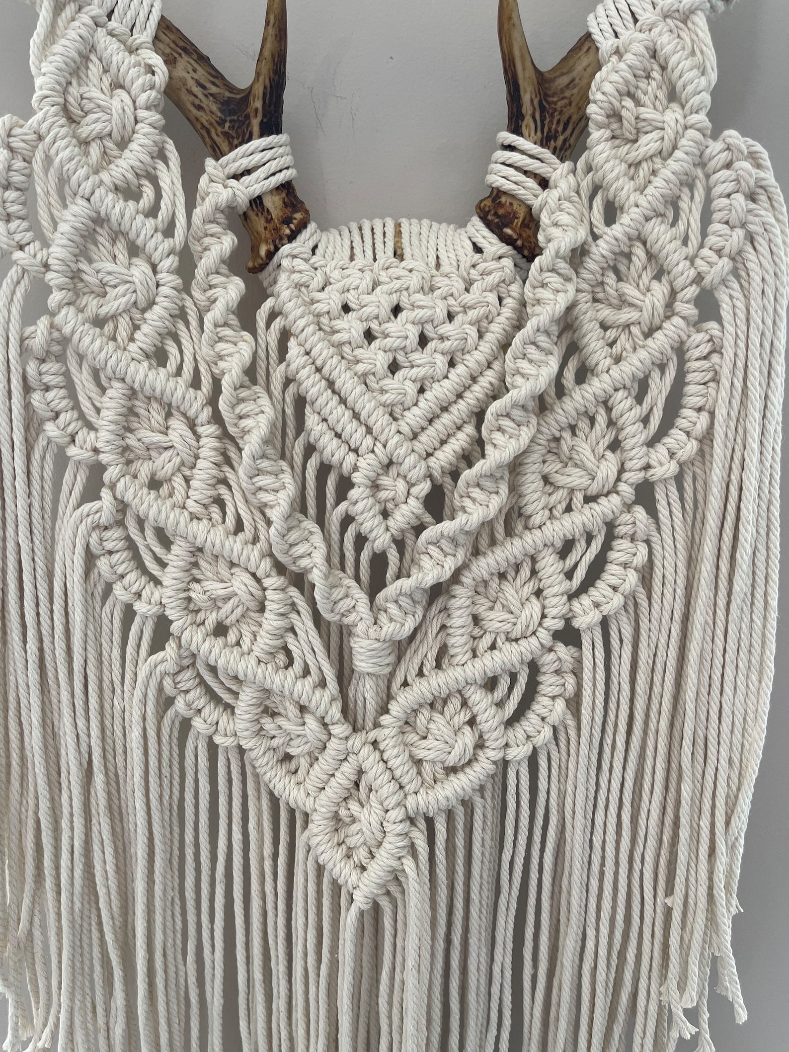 Macrame Antler Tutorial Pattern Wall Hanging, Digital Download, Witchy ...