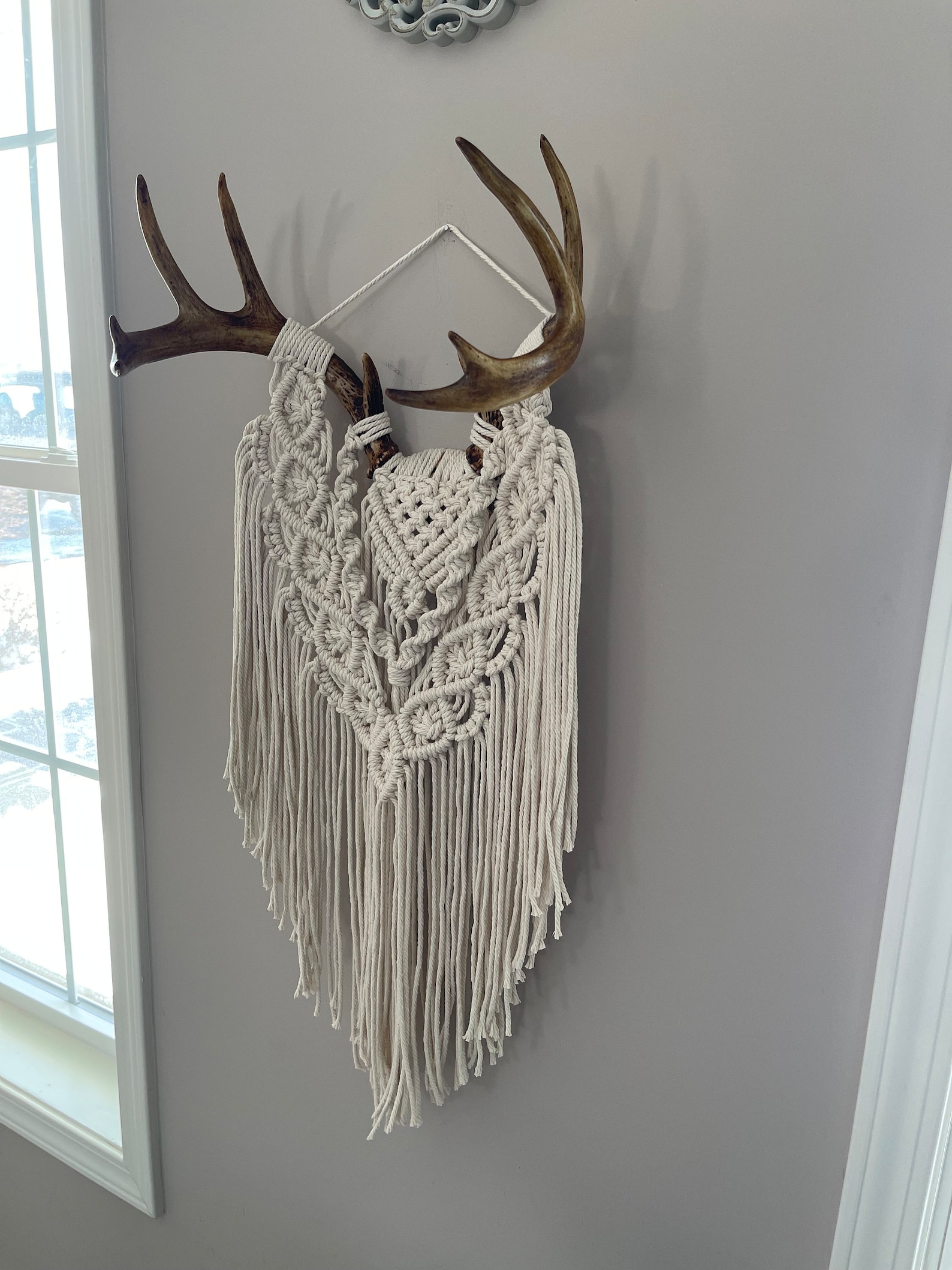 Macrame Antler Tutorial Pattern Wall Hanging, Digital Download, Witchy ...