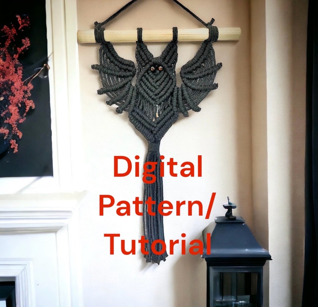 Macrame Bat Tutorial Pattern Digital Download, Whimsigoth, Witchy, Diy ...
