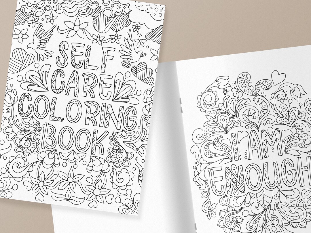 Adult Coloring Book Self-care Coloring Book Positive Affirmations ...
