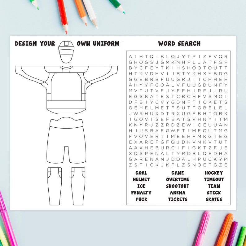 Hockey Activity Pages | Hockey Coloring Pages | Digital Printable - Etsy
