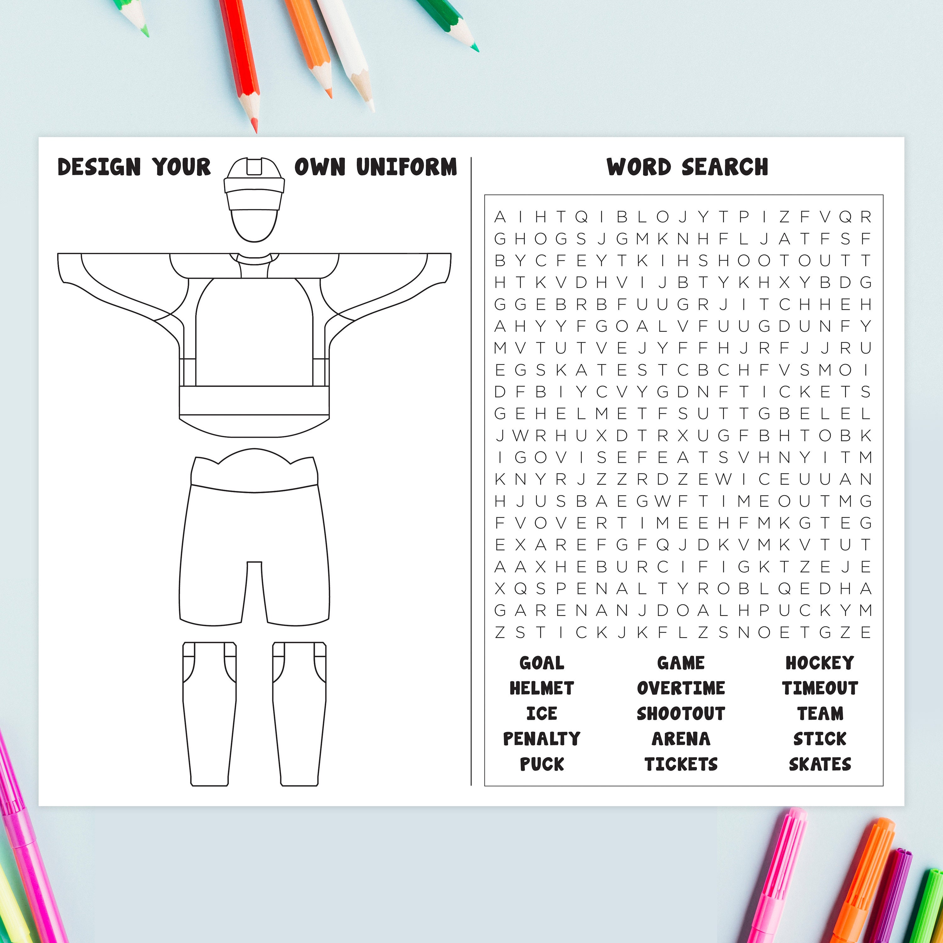 Hockey Activity Pages | Hockey Coloring Pages | Digital Printable - Etsy