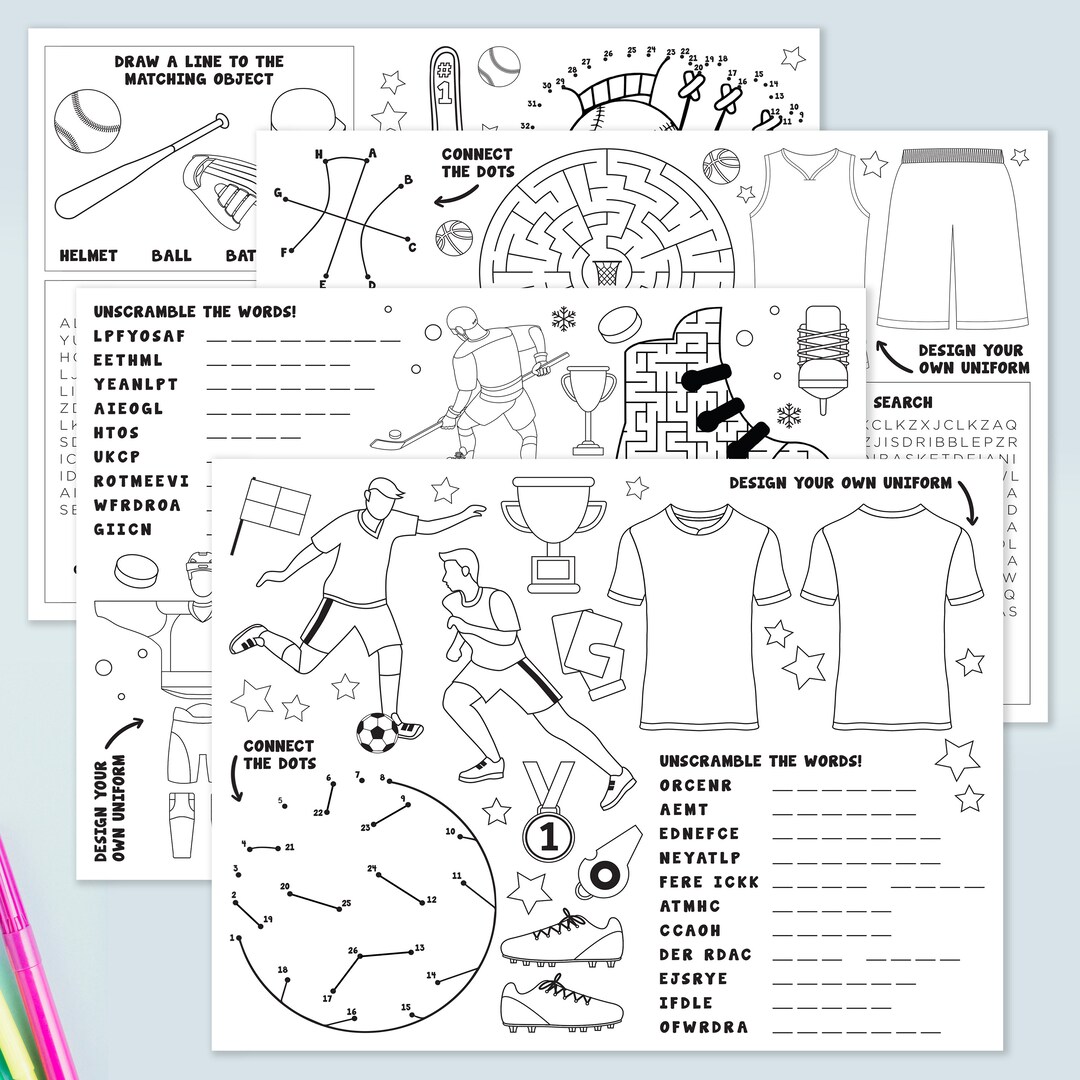 Sports Coloring Pages | Sports Activity Pages | Digital Printable ...