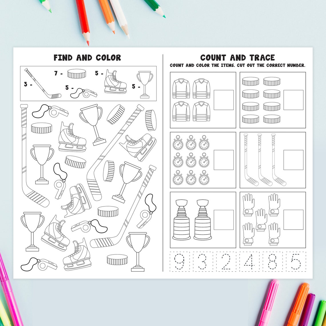 Hockey Activity Pages | Hockey Coloring Pages | Digital Printable - Etsy