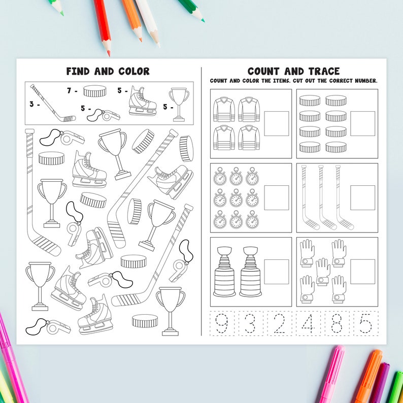 Hockey Activity Pages | Hockey Coloring Pages | Digital Printable - Etsy