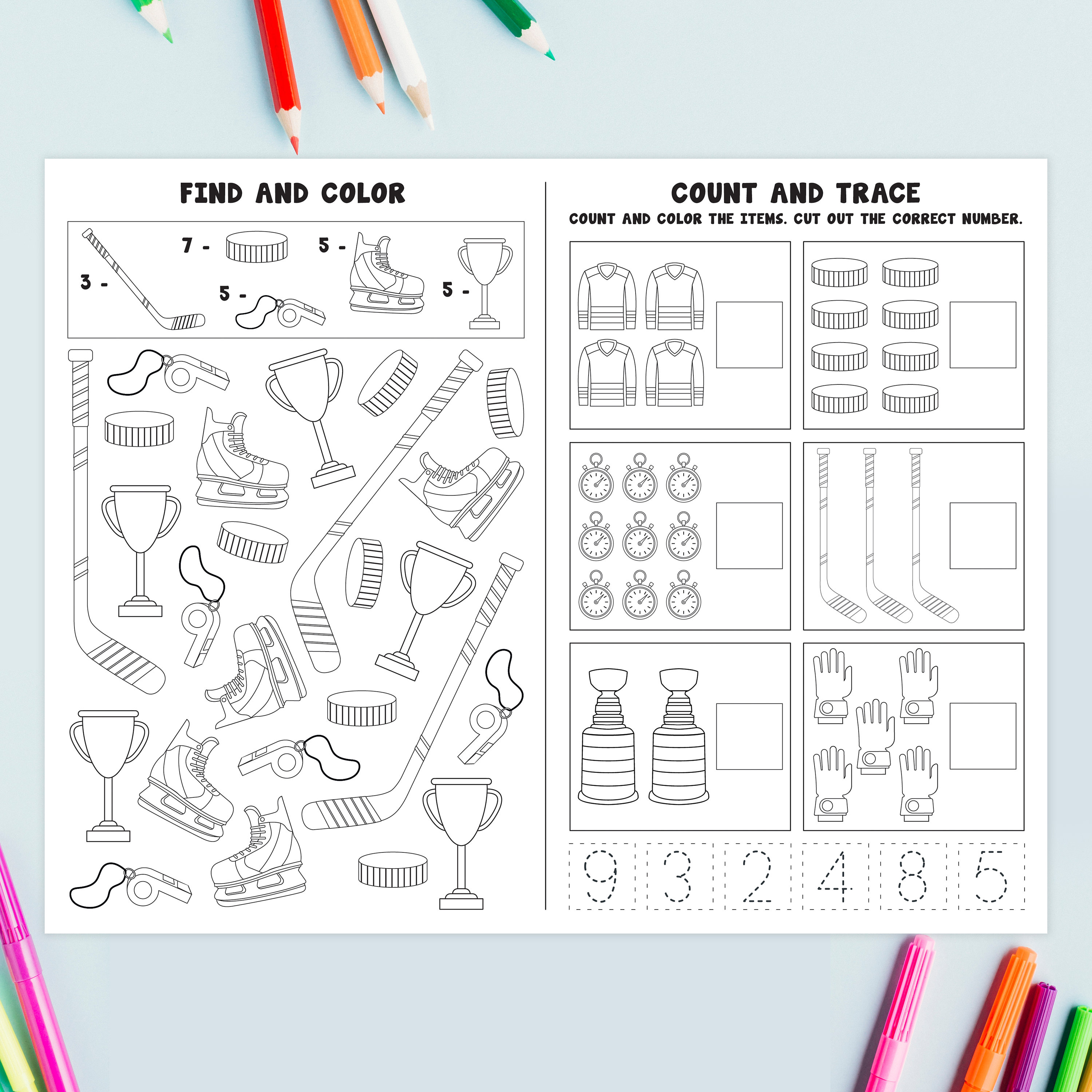 Hockey Activity Pages | Hockey Coloring Pages | Digital Printable - Etsy