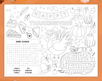 Thanksgiving Coloring Page Printable, Fall Coloring Activity for Kids ...