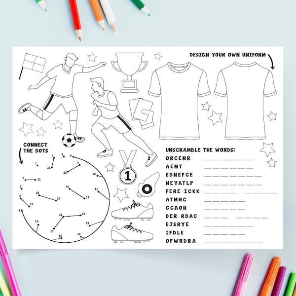 Printable Soccer Coloring Pages - Etsy
