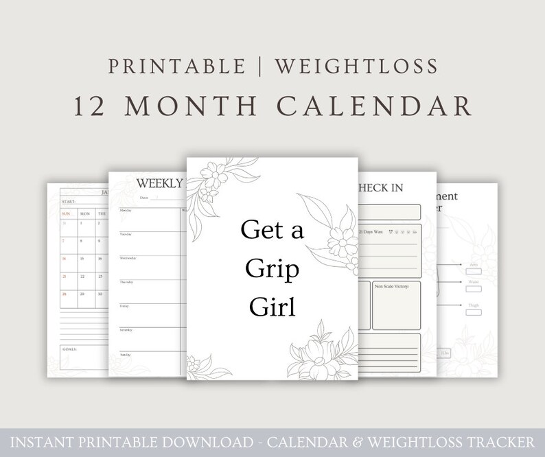 21-day Weight Loss Tracker Diary - Weight Loss - Lose Weight - Calendar ...