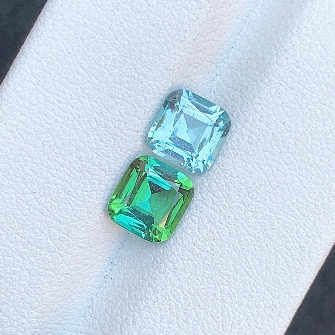 2.5 Cts Bluegreen and Seafoam Tourmaline - Etsy