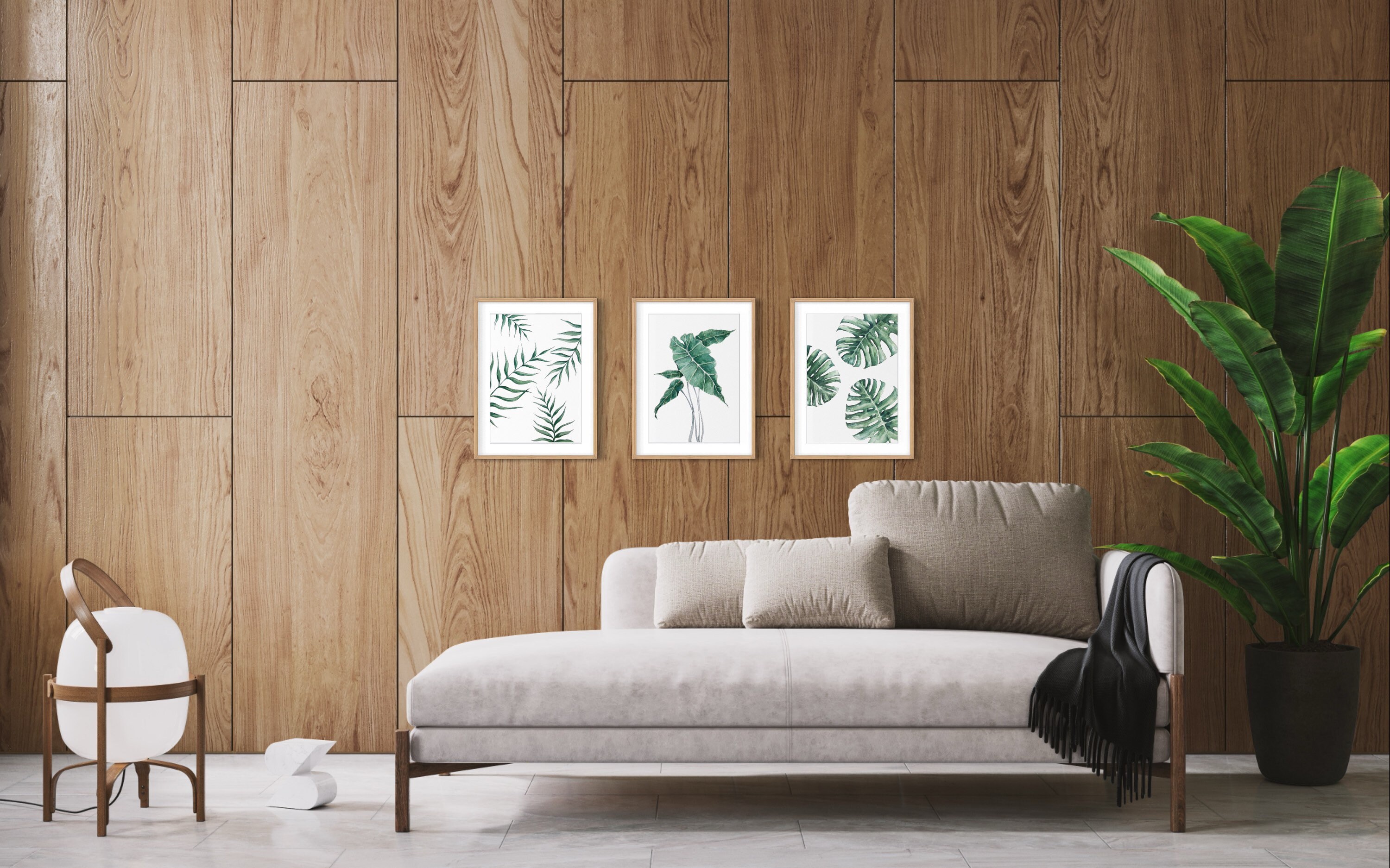 Set of 3 Botanical Prints, Watercolor Minimalist Wall Art, Printable ...