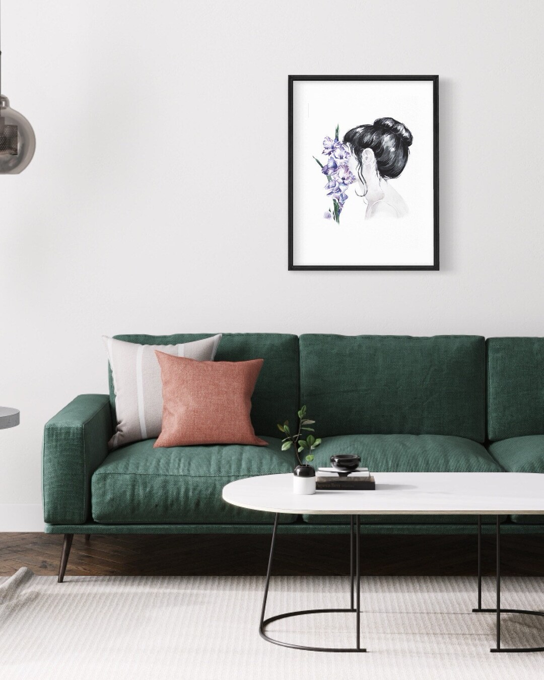 Printable Poster Girl With Flowers, Digital Download Girl Portrait ...