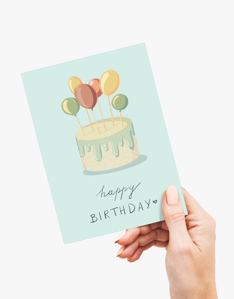 Happy Birthday Printable Postcards With Multiple Backgrounds - Etsy