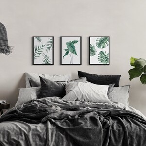 Set of 3 Botanical Prints, Watercolor Minimalist Wall Art, Printable ...