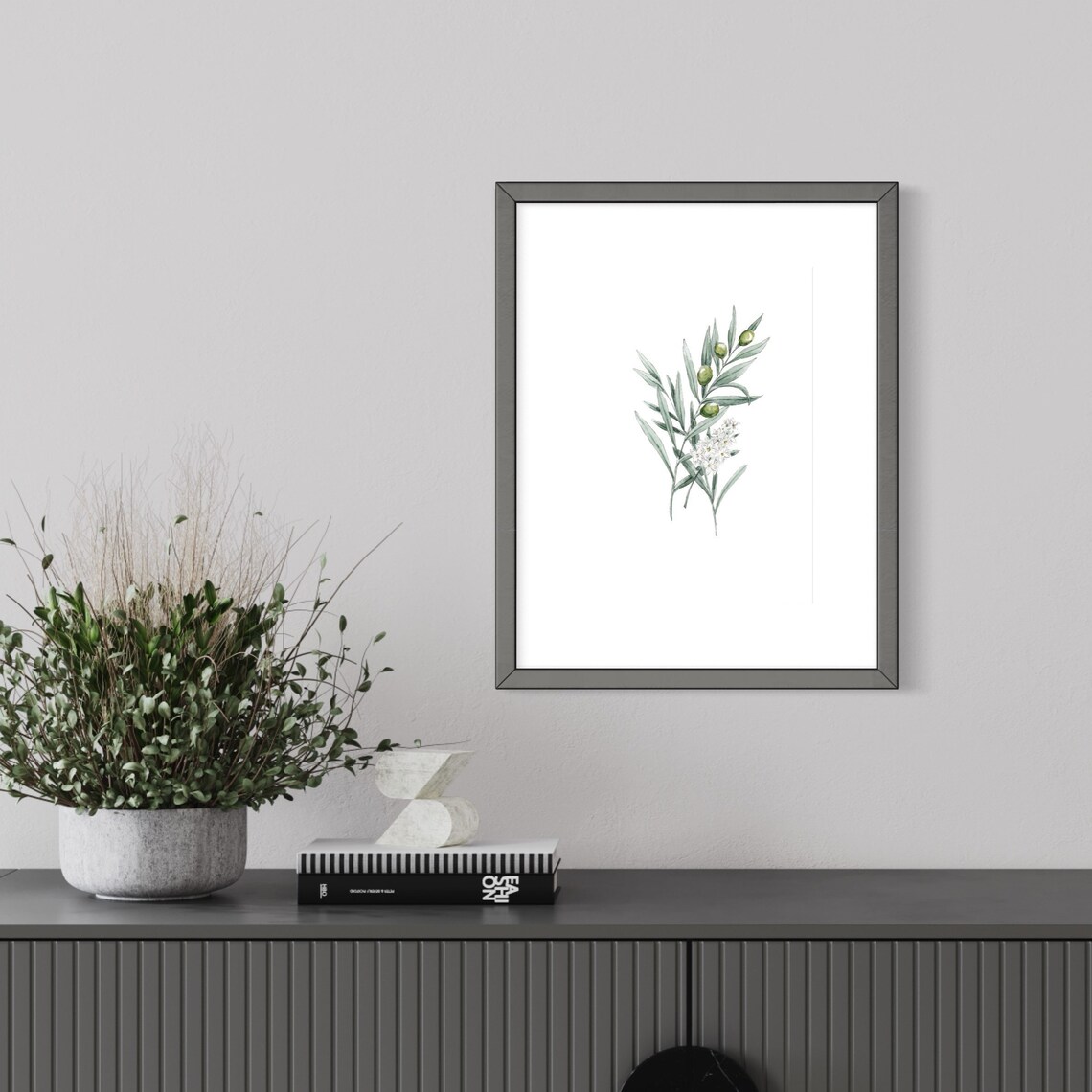 Watercolor Olive Branch Printable Poster Minimalist Botanical - Etsy