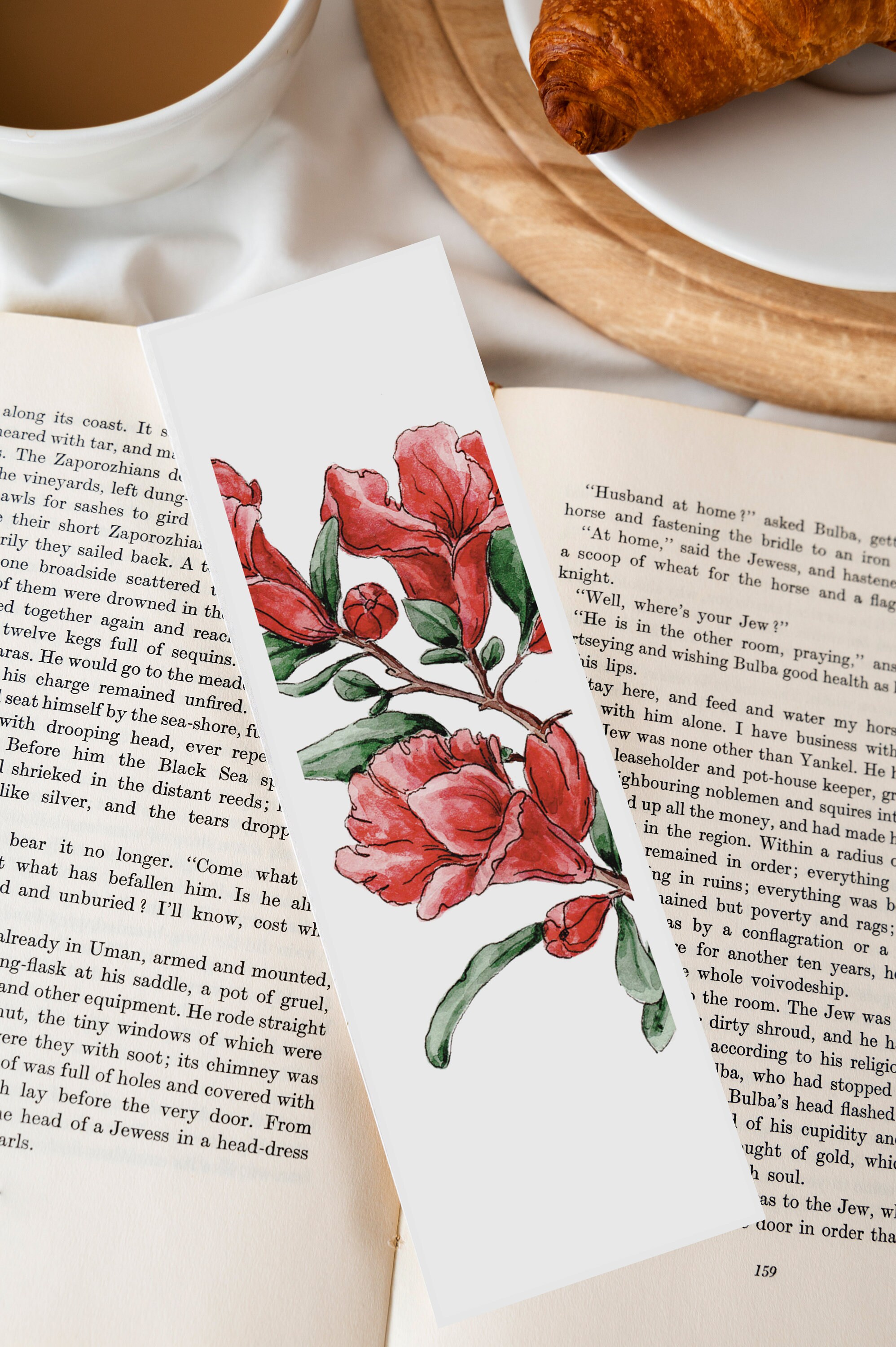 Set of 10 Printable Bookmarks 2x6 Inches Floral Watercolor - Etsy