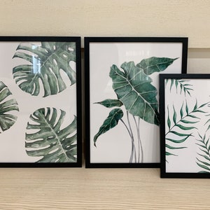 Set of 3 Botanical Prints, Watercolor Minimalist Wall Art, Printable ...
