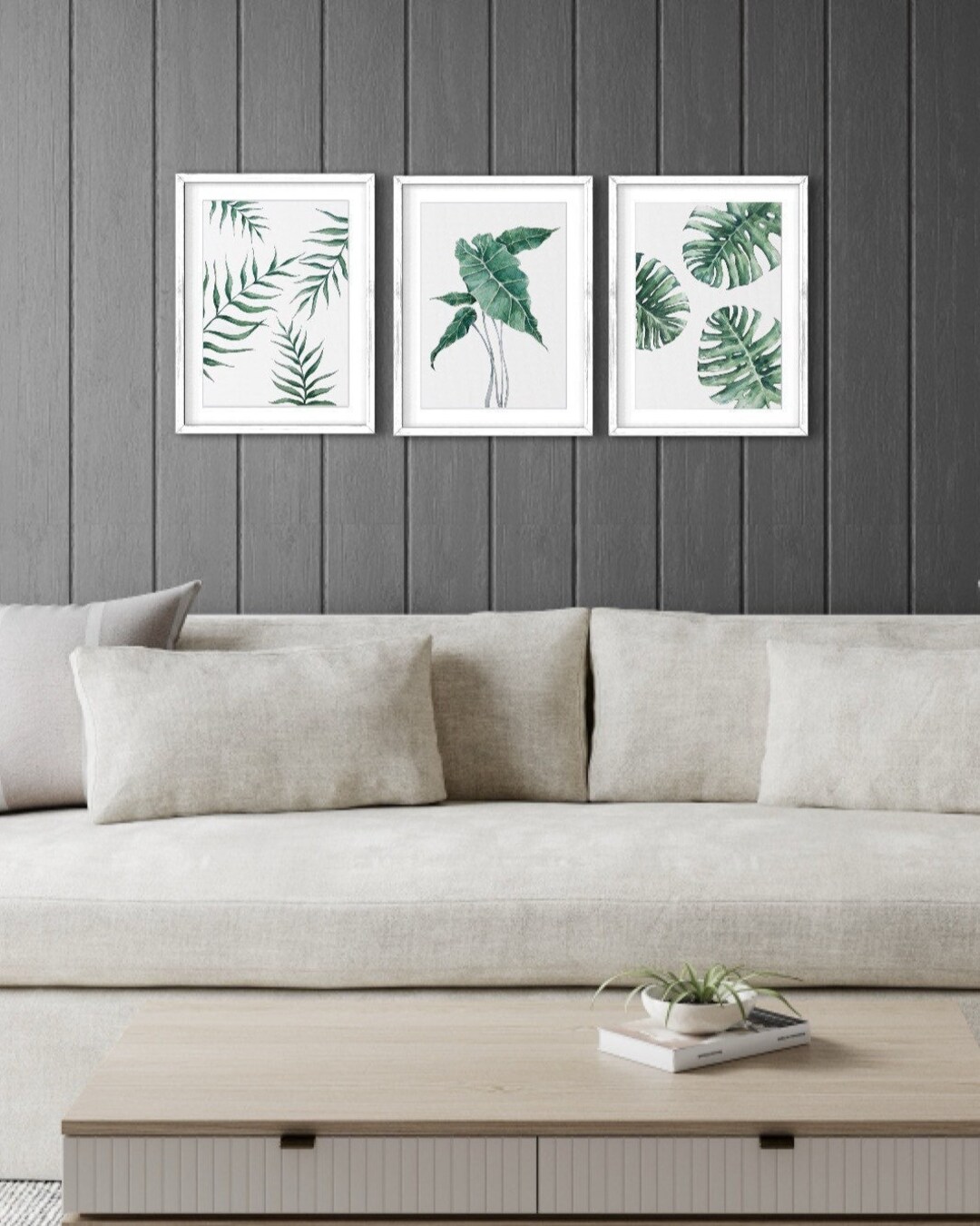 Set of 3 Botanical Prints, Watercolor Minimalist Wall Art, Printable ...