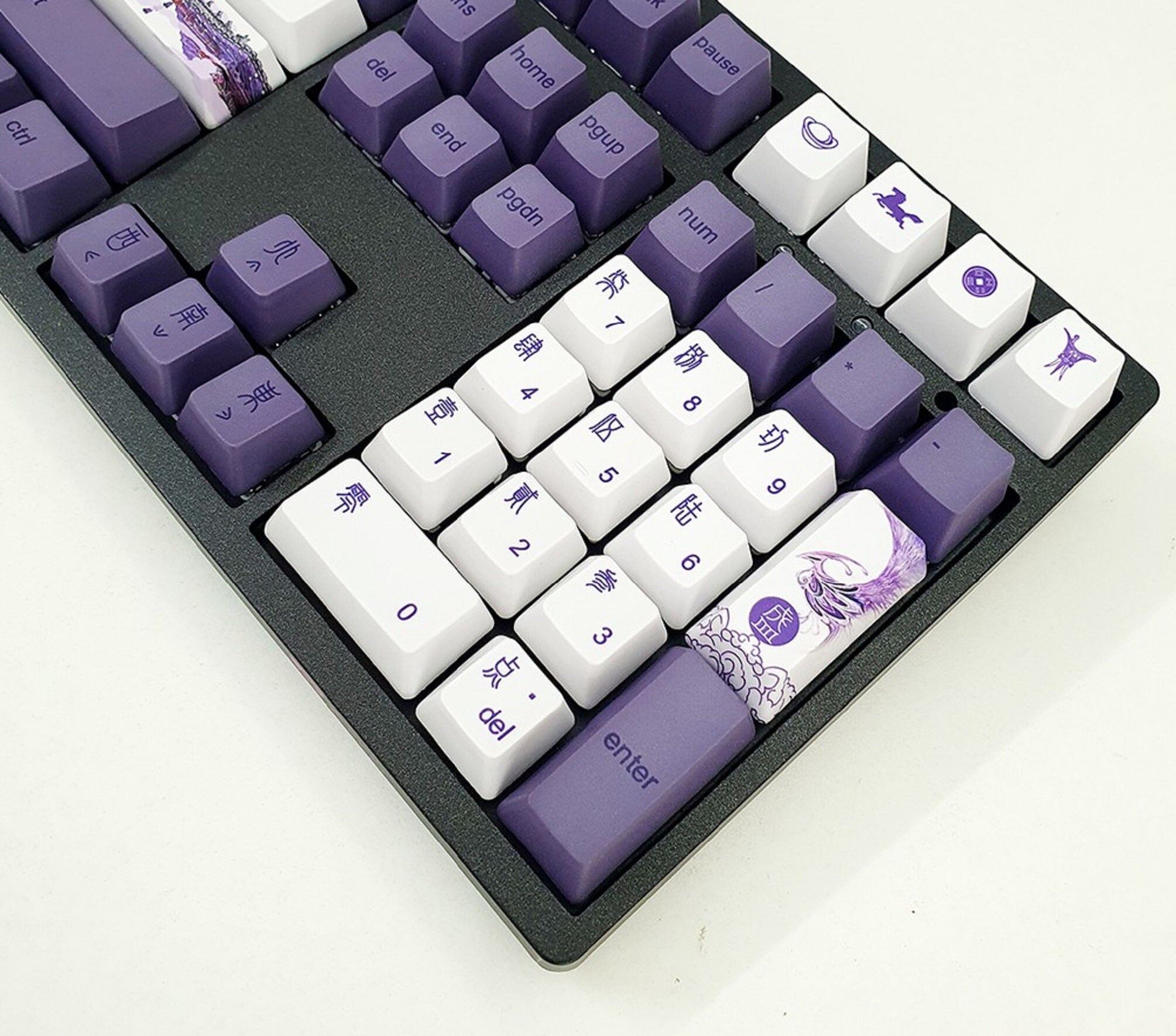 Purple phoenix keycap set 113 keycaps Thick PBT Dye Sub | Etsy