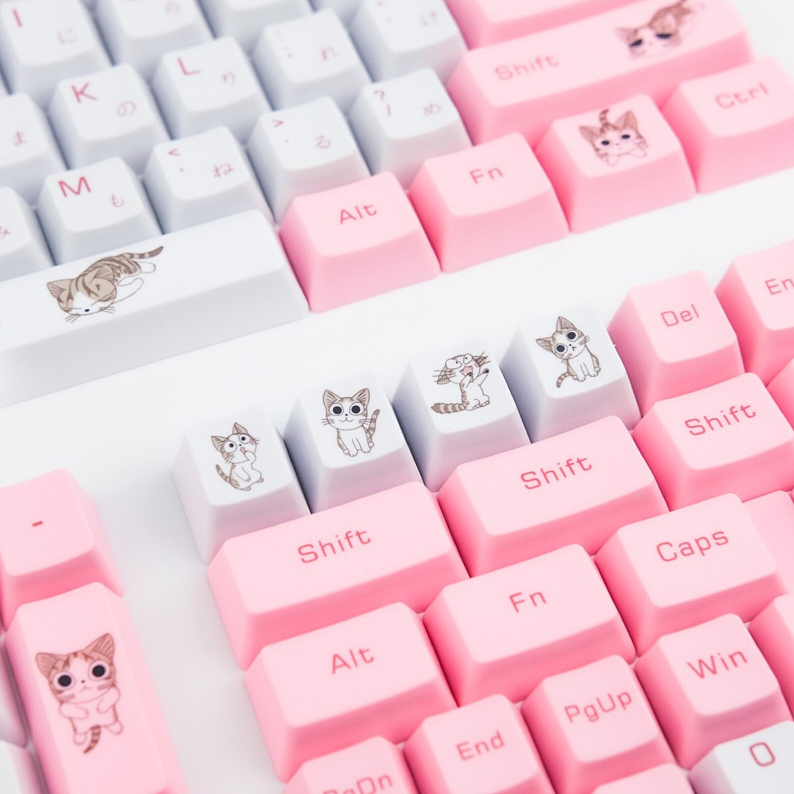 Pink cat keycap set OEM keycap set 131 keycaps Cute cat | Etsy
