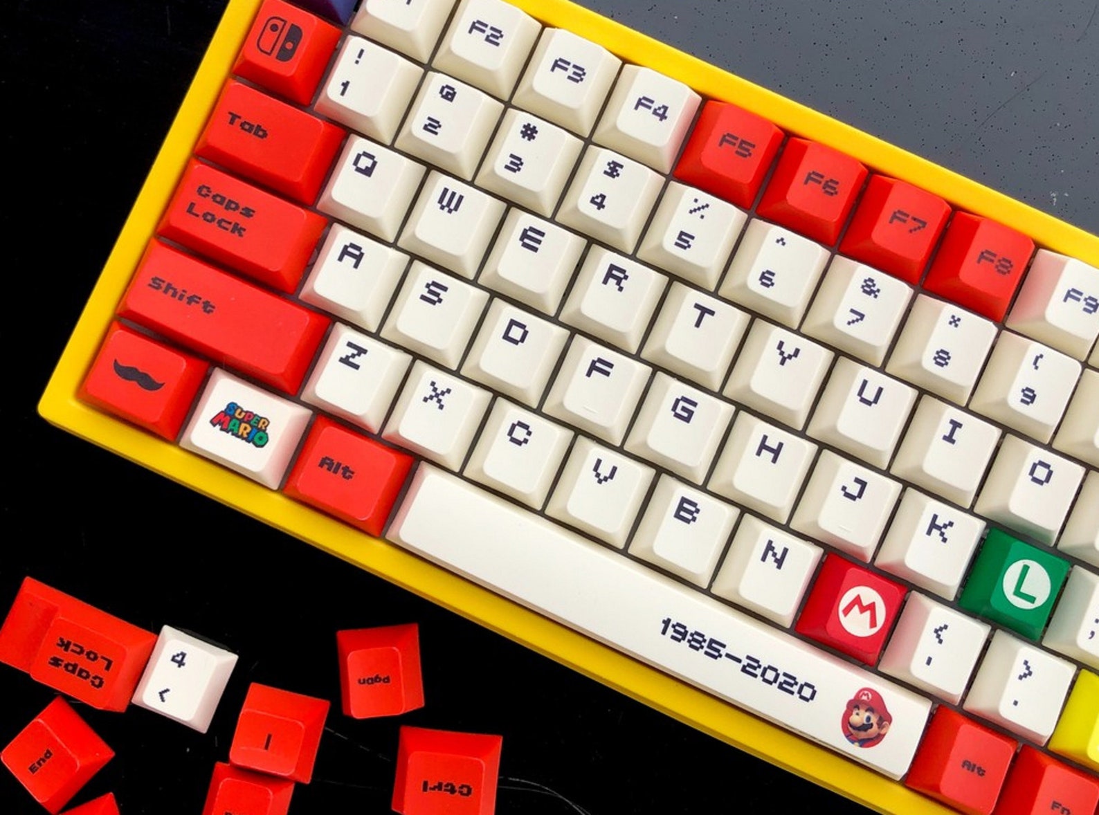 Mario game keycap set full 120 keycaps Cherry profile | Etsy