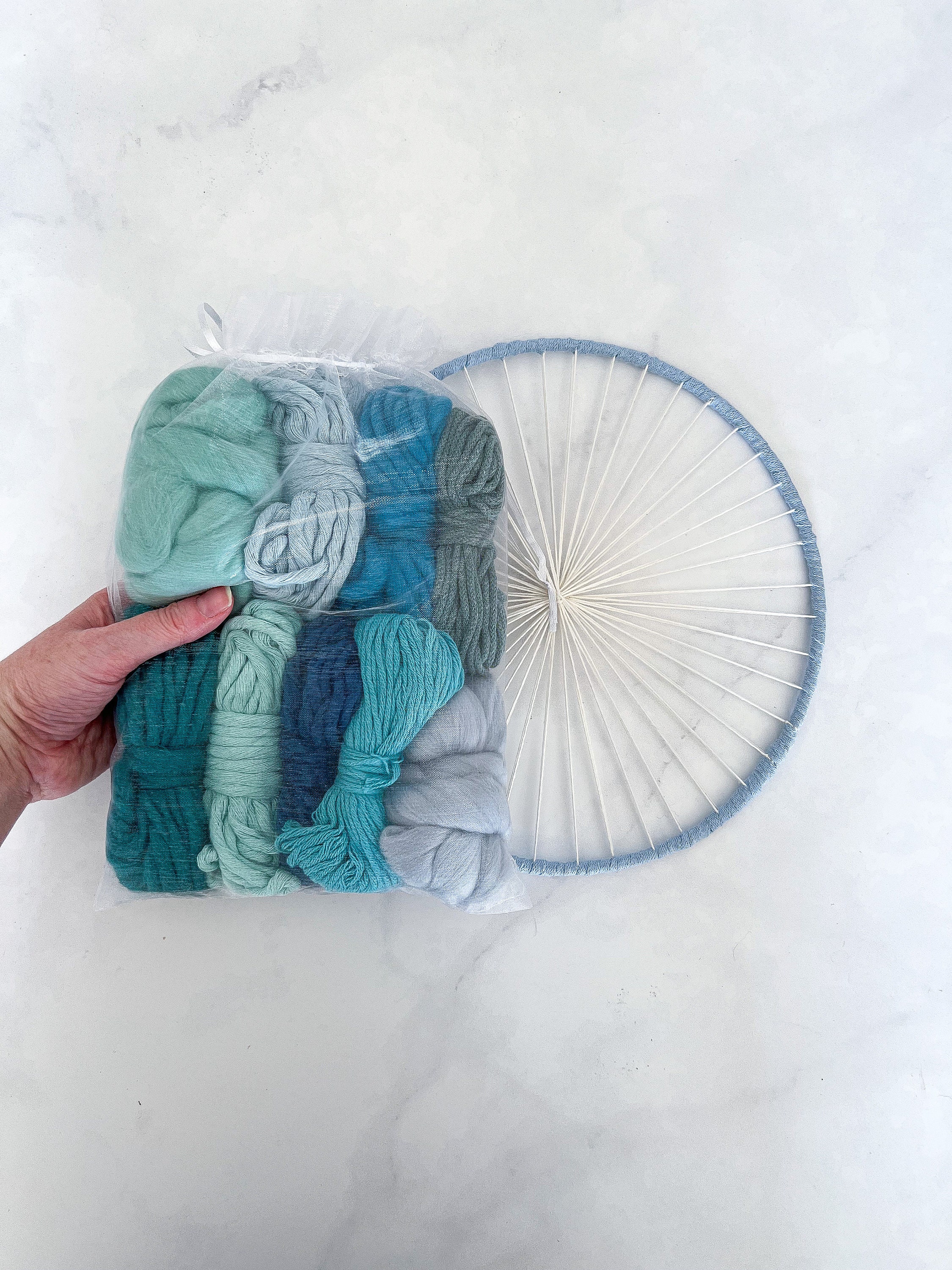 Circle Weaving Kit, Rockpool Fibre Pack, Blue Weaving Supplies, Craft ...