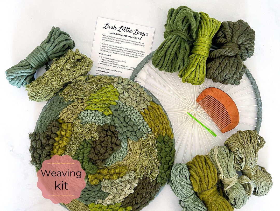 Circle Weaving Kit, Lush Rainforest Weaving Fibre Pack, Woven Tapestry ...