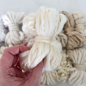 Weavers Fibre Bundle Natural White, Large Weaving Kit, Dyers Wool ...
