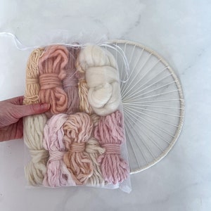 Circle Weaving Kit, Blush Kisses Weavers Fibre Pack, Self Care Birthday ...
