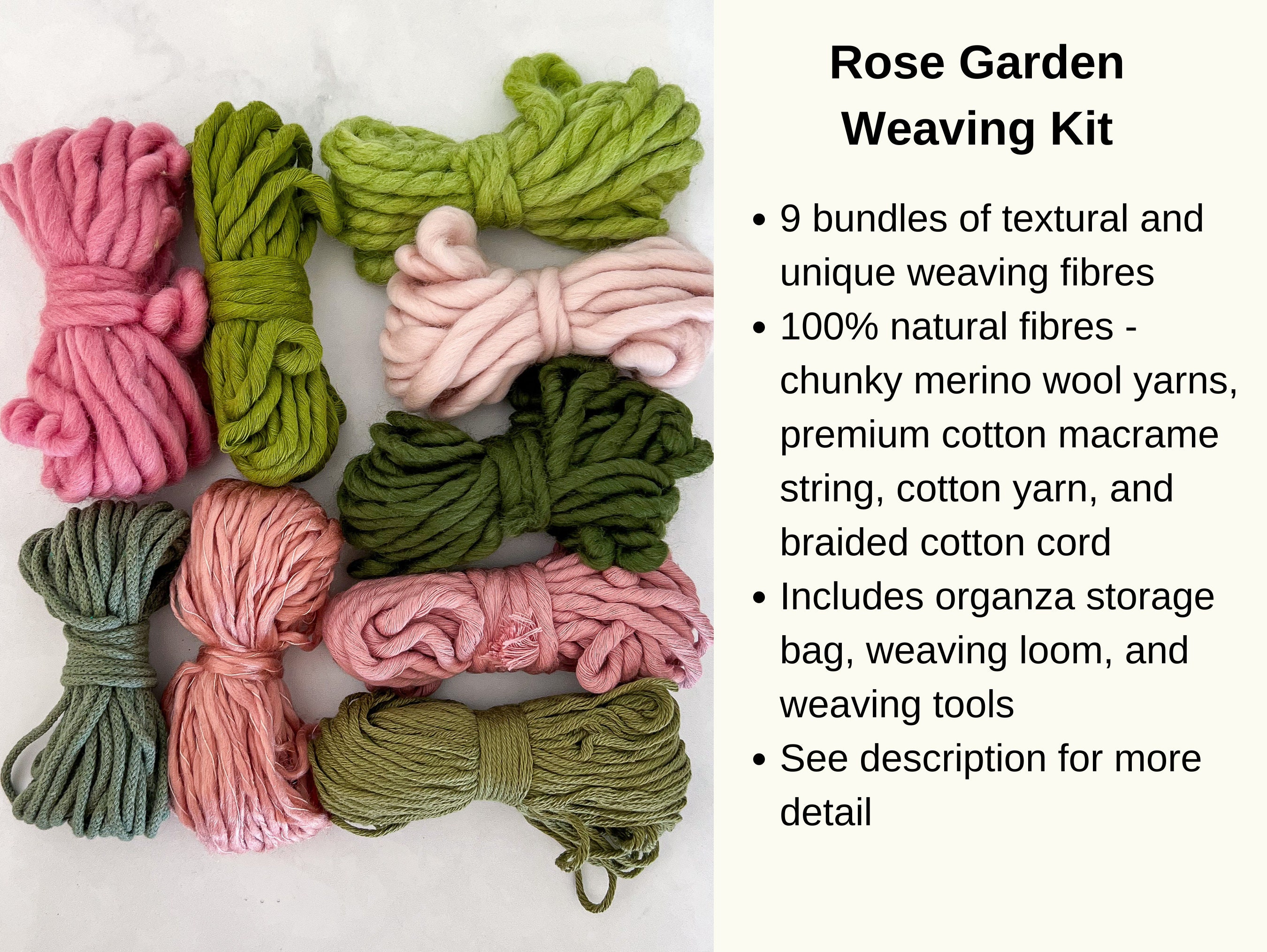 Circle Weaving Kit, Rose Garden Weaving Fibre Pack, Craft Kit for ...