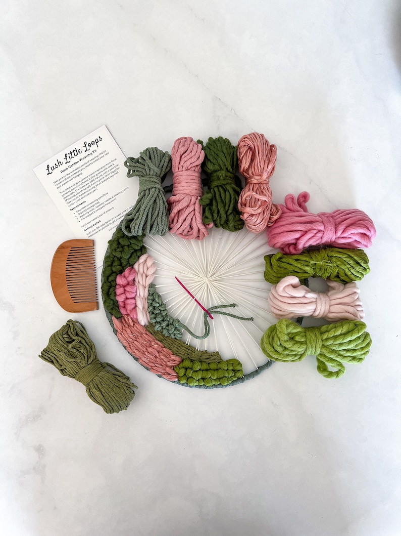 Circle Weaving Kit, Rose Garden Weaving Fibre Pack, Craft Kit for ...