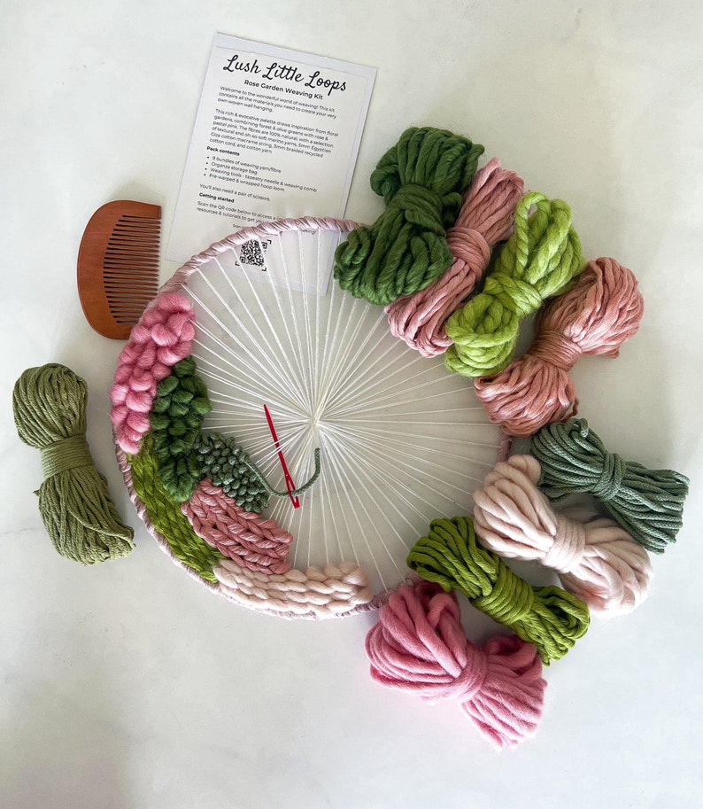 Circle Weaving Kit Rose Garden Weaving Fibre Pack Circle - Etsy