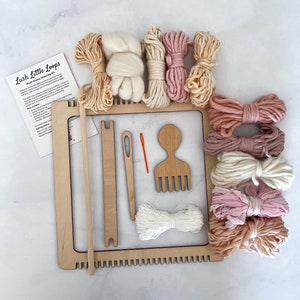 Beginner Weaving Loom Kit, Blush Kisses Weavers Fibre Pack, DIY Craft ...